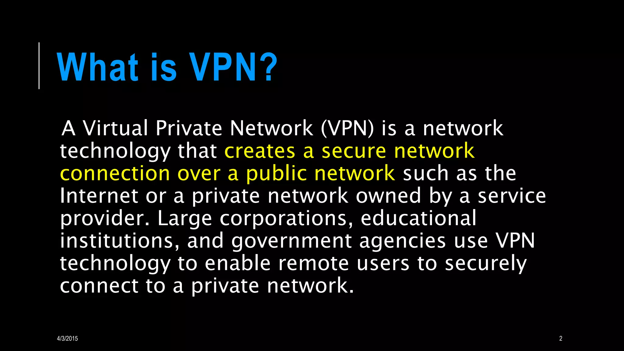Virtual Private Network VPN | PPTX