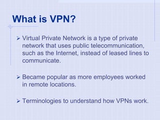 Fundamentals of Virtual Private Networks (VPNs) | PPT