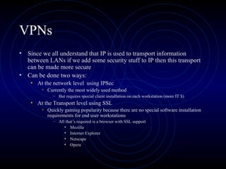 Virtual Private Network | PPT | Computer Networking | Computing