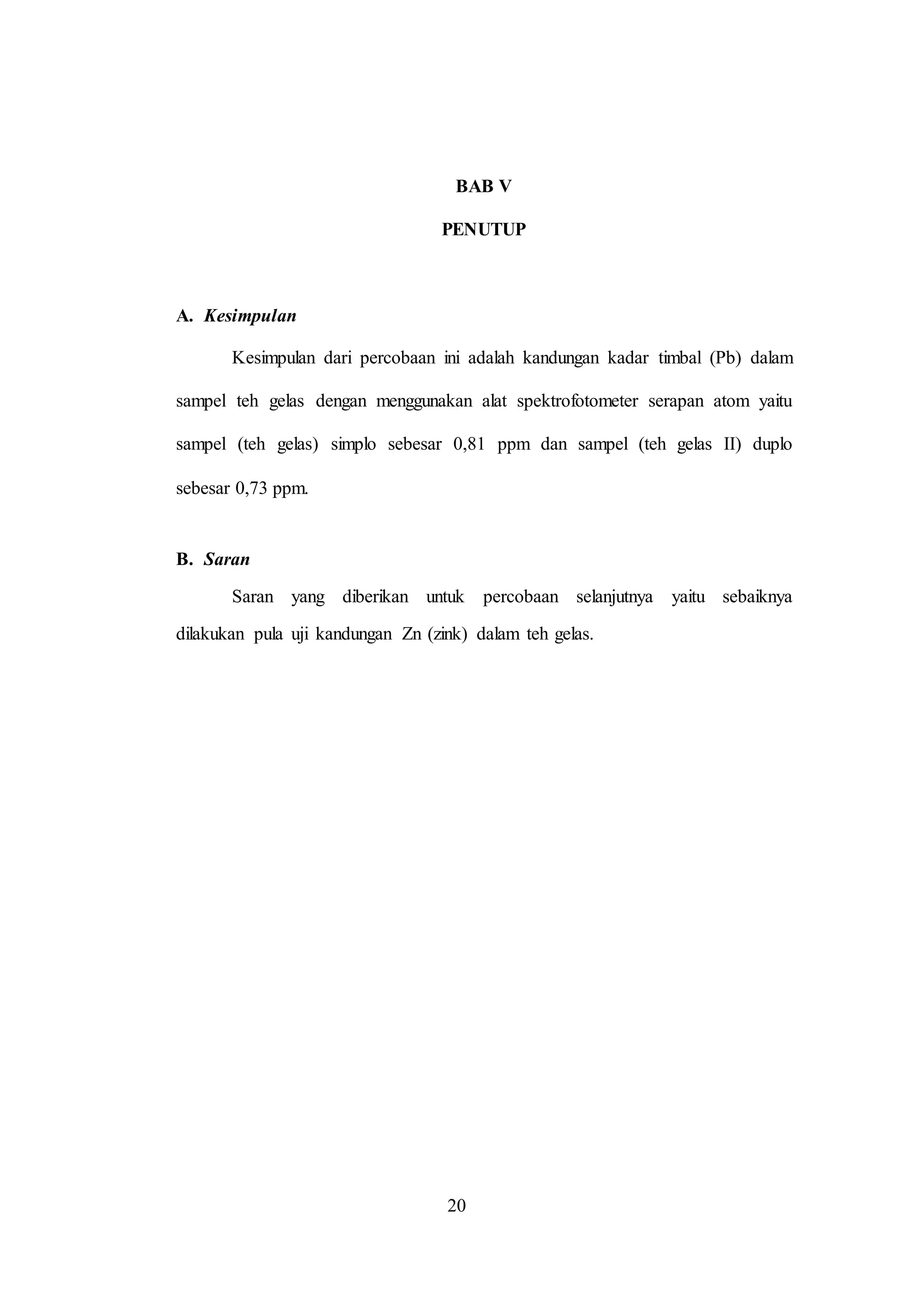 Cara uji timbal (pb) dengan spektrofotometer serapan atom (ssa) nyala ...