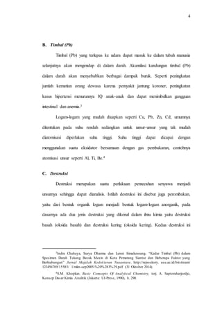 Cara uji timbal (pb) dengan spektrofotometer serapan atom (ssa) nyala ...