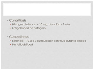 Vertigo postural paroxistico beningno | PPTX
