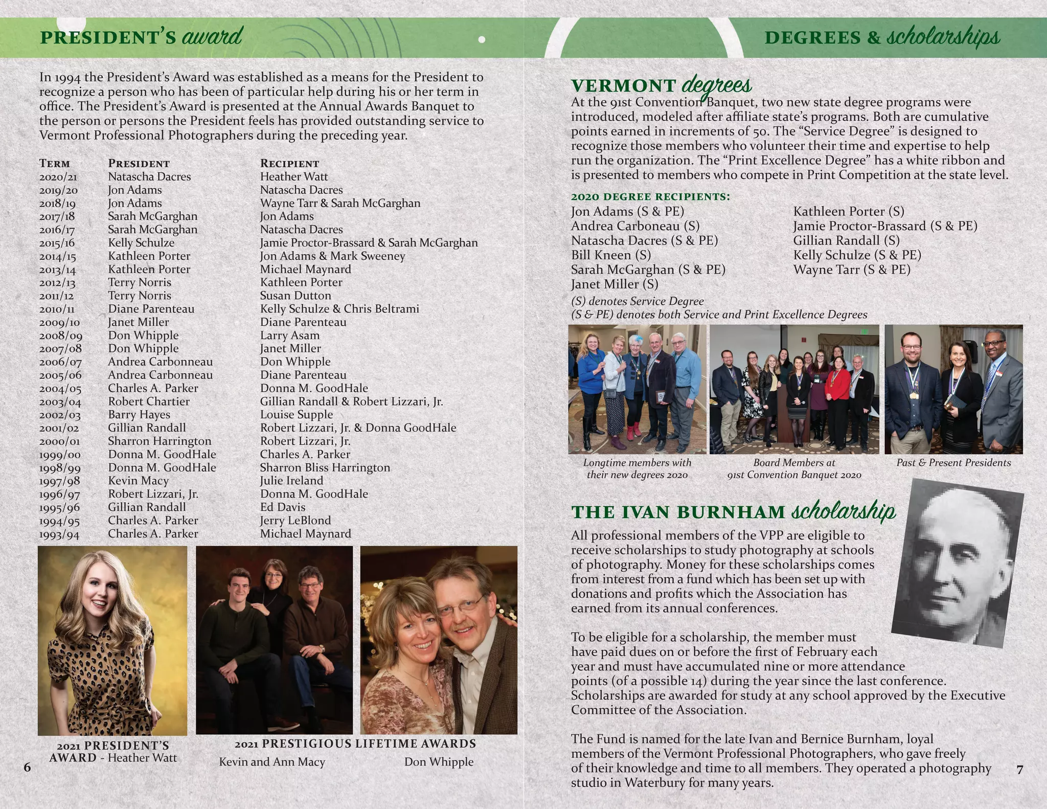 Vermont Professional Photographer's Convention Booklet | PDF