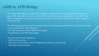 ahb to convert apb bridge presentation ppt | PPTX