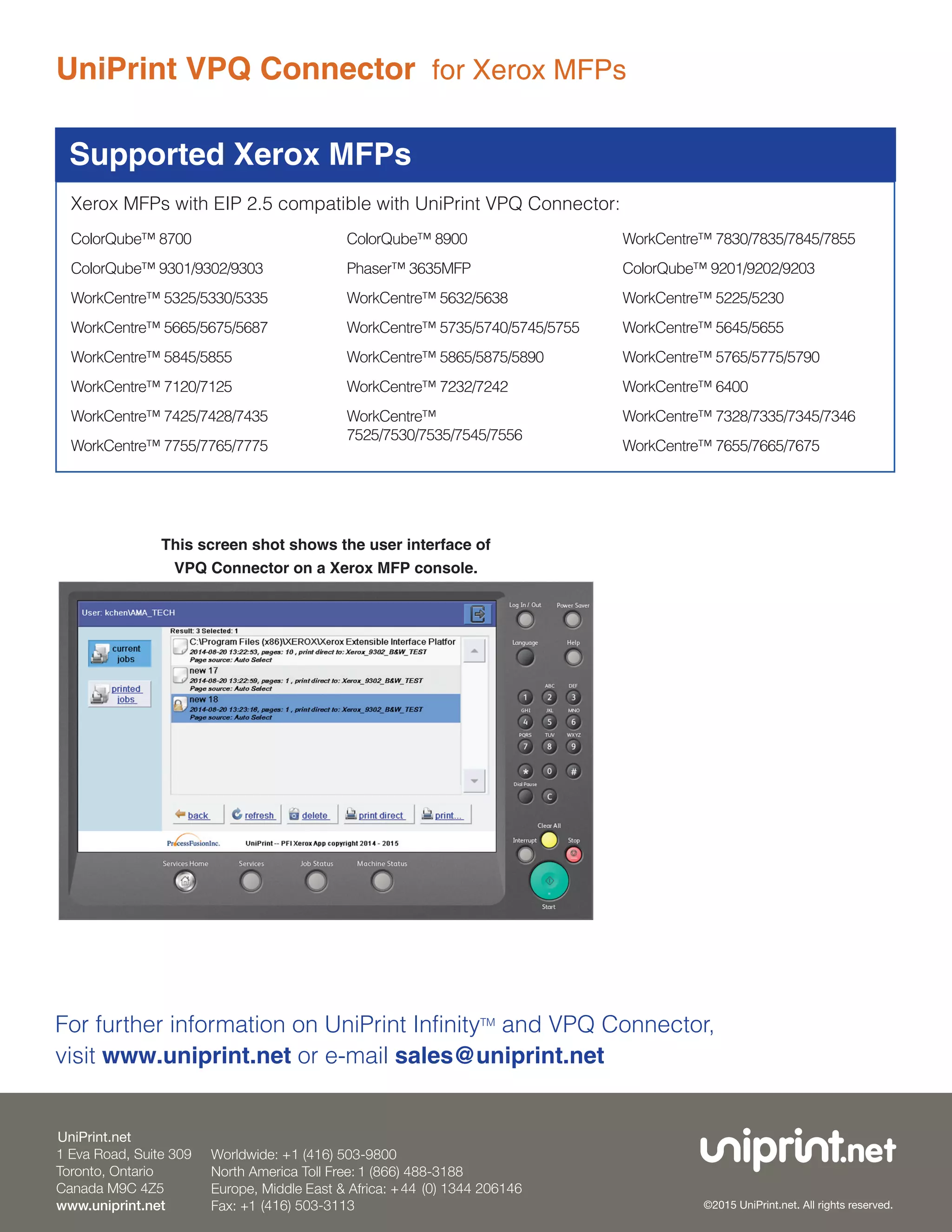 VPQ Connector for Xerox MFPs | PDF