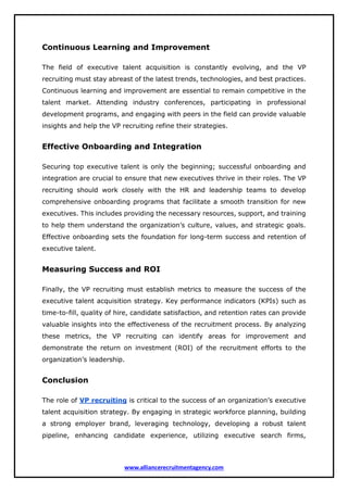 VP Recruiting - Strategies for Executive Talent Acquisition | PDF