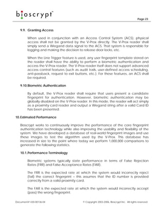 BIOSCRYPT V-PROX | PDF