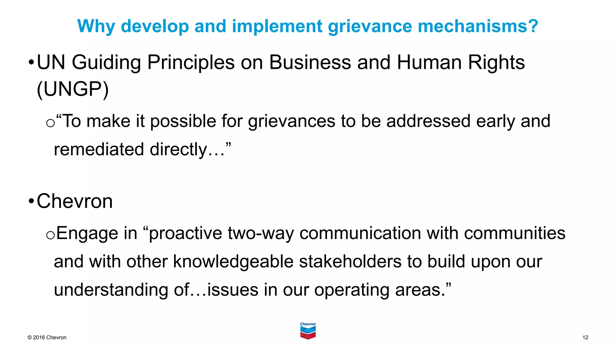 Chevron: Voluntary Principles and the Offshore | PDF