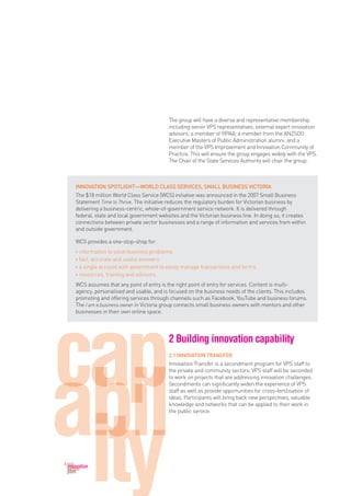 the Victorian Public Service Innovation Action Plan | PDF