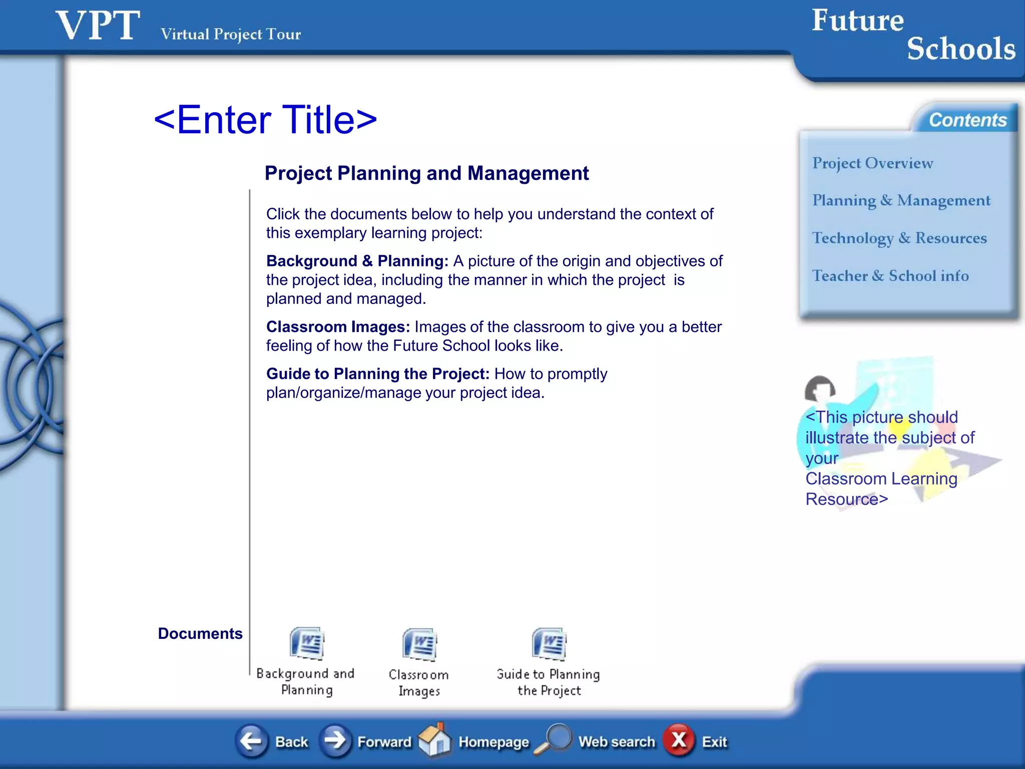 VPT virtual project tour template | PPT