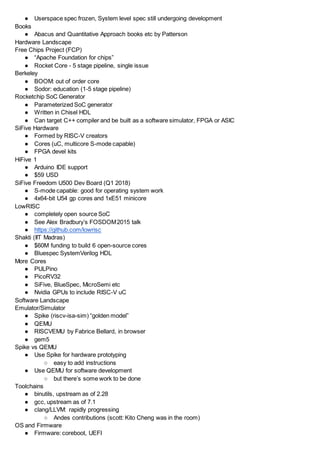 Bsdtw17: arun thomas: risc v berkeley hardware for your berkeley software distribution | PDF