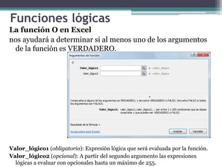 Formulas y funciones de excel | PPTX