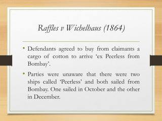 Vitiating Elements in the Formation of a Contract: Mistake and ...