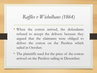 Vitiating Elements in the Formation of a Contract: Mistake and ...