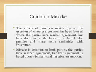 Vitiating Elements in the Formation of a Contract: Mistake and ...