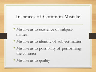 Vitiating Elements in the Formation of a Contract: Mistake and ...