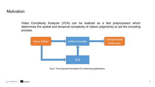 Video complexity analyzer (VCA) for streaming applications | PPT