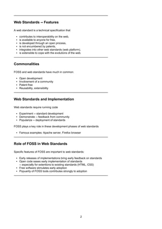 Web Standards in FLOSS development | PDF