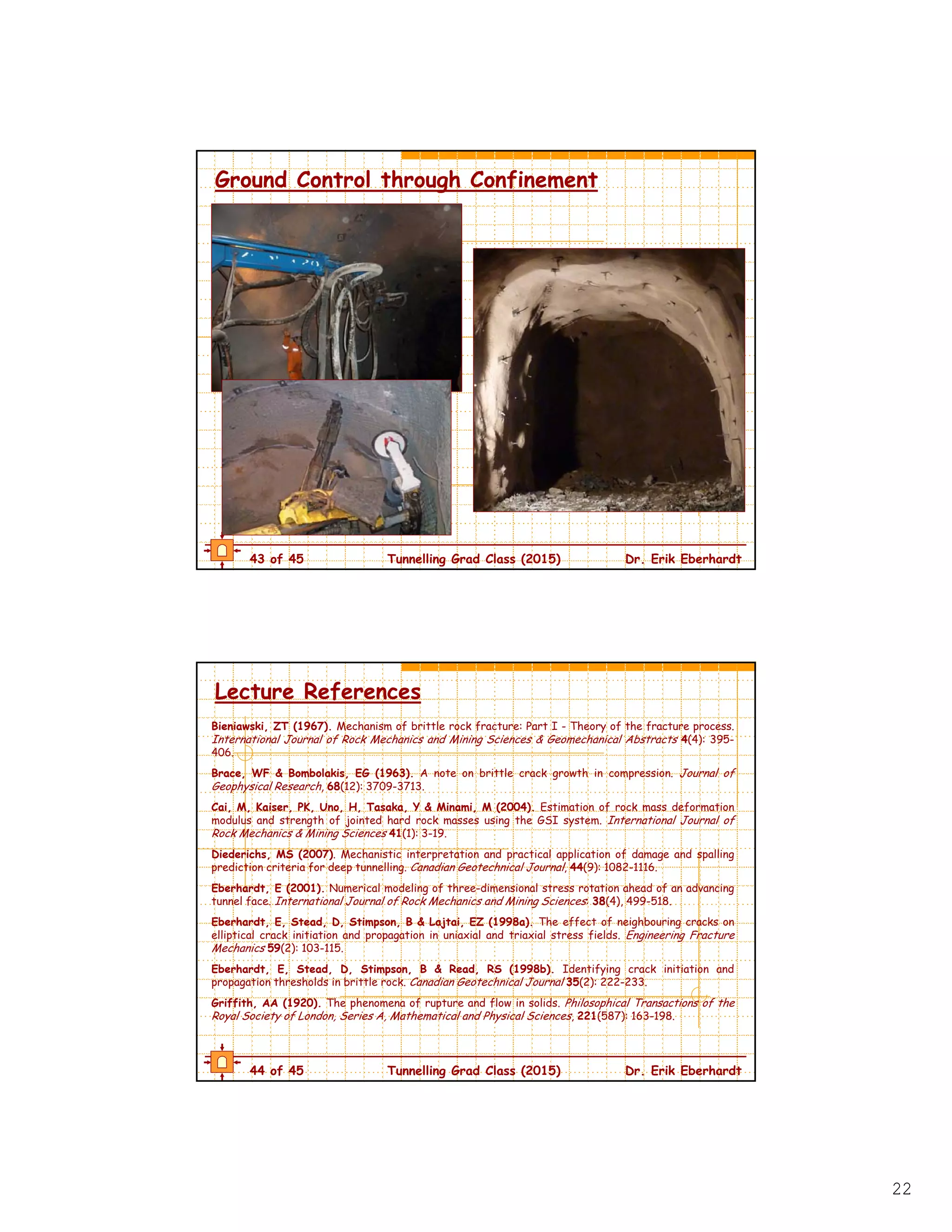 Tunnelling & underground design (Topic7-brittle failure) | PDF