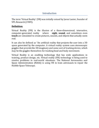 Virtual Reality Report | DOCX