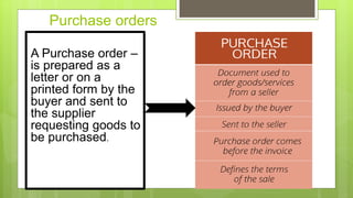 Documents used in the purchasing of good and services | PPTX