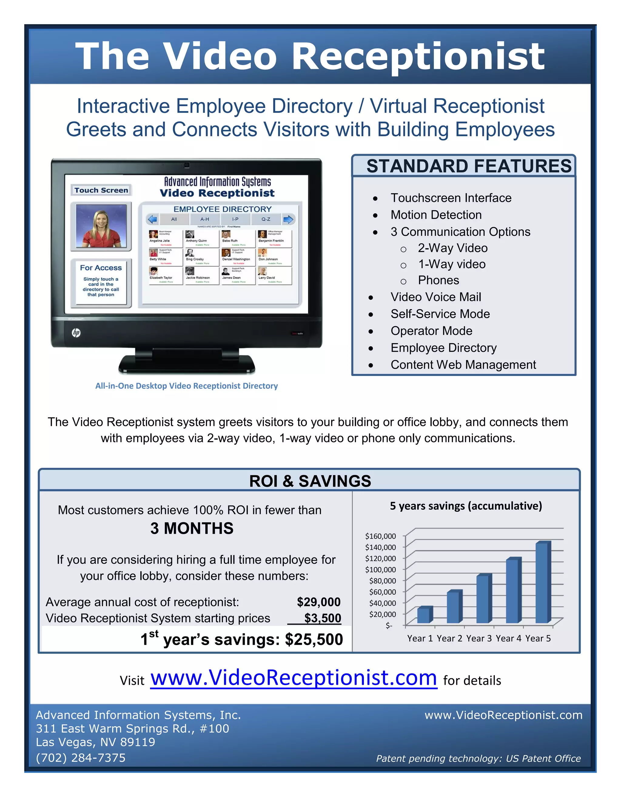 Video Receptionist Flyer | PDF