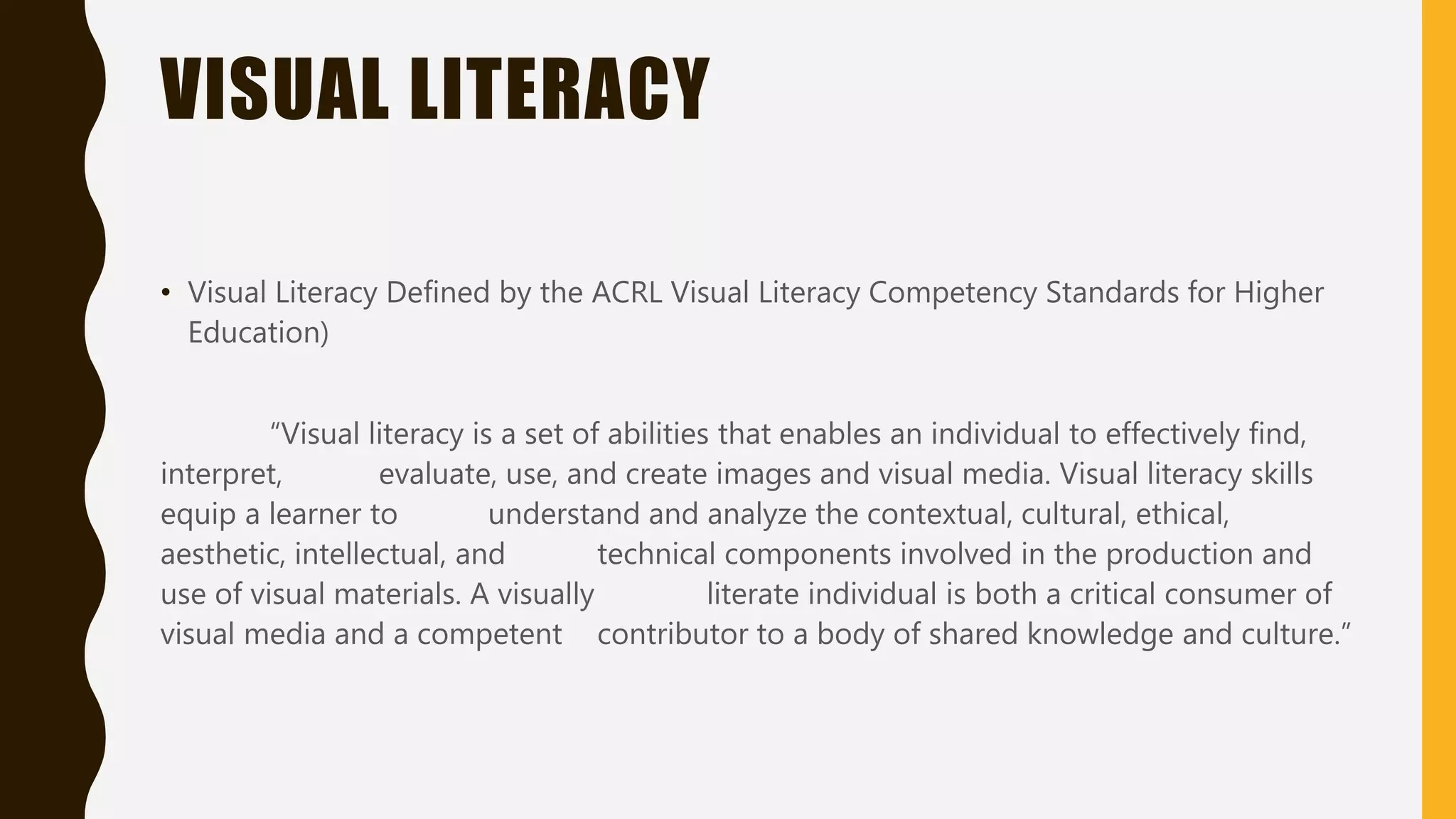 Visual Literacy in the Context of Social Media, Michalle Gould | PPT