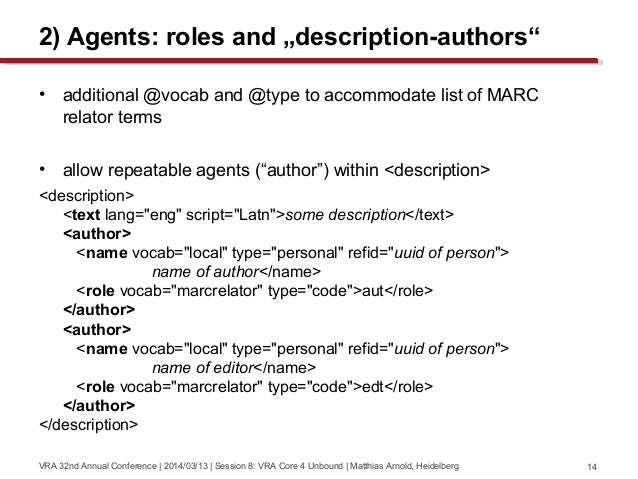 VRA Core 4 in Transcultural Studies - Adopting Core 4 XML in a DH Env…