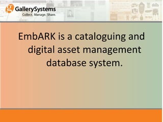 Let Your Data Flow with EmbARK | PPT