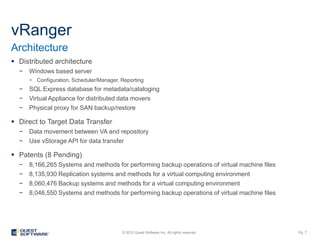 vRanger feature overview august 2012 - dell-maxwell | PPT