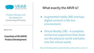 Essentials of XR (ARVR) Product Development | PPT