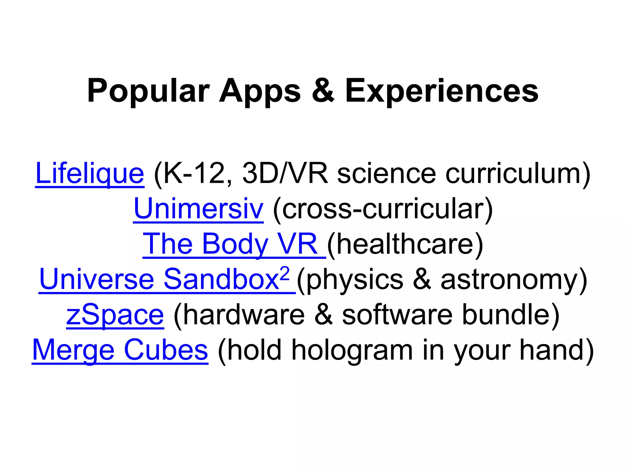Virtual Reality and Augmented Reality in Education | PPTX