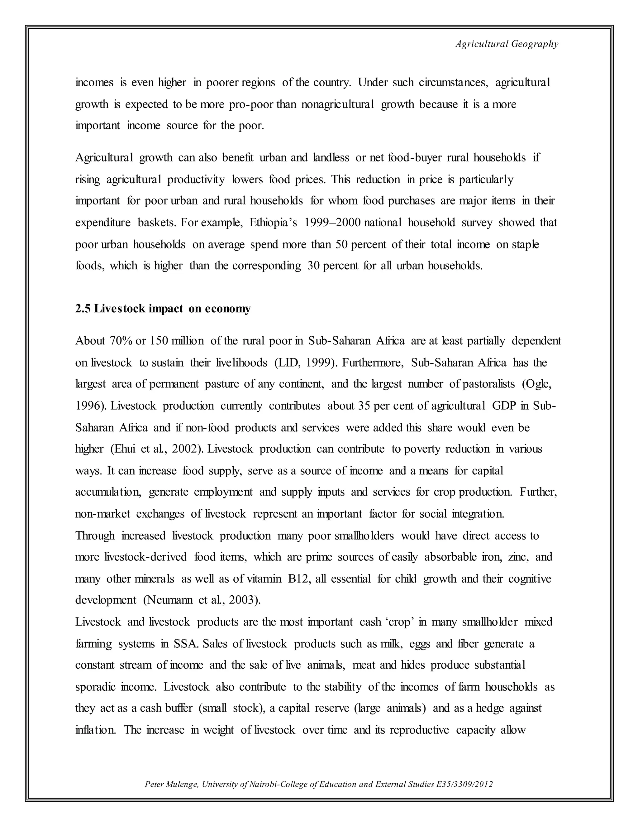 Role of agriculture in economic development of the ssa | DOCX
