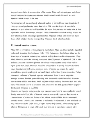 Role of agriculture in economic development of the ssa | DOCX