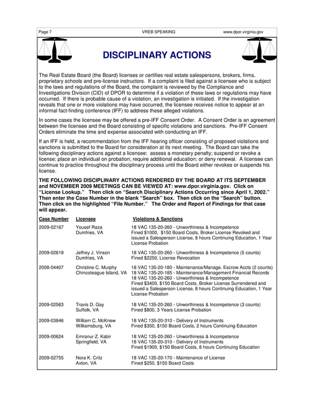 Vreb Speaking Fall 2009 Final | PDF | Real Estate Industry | Industries