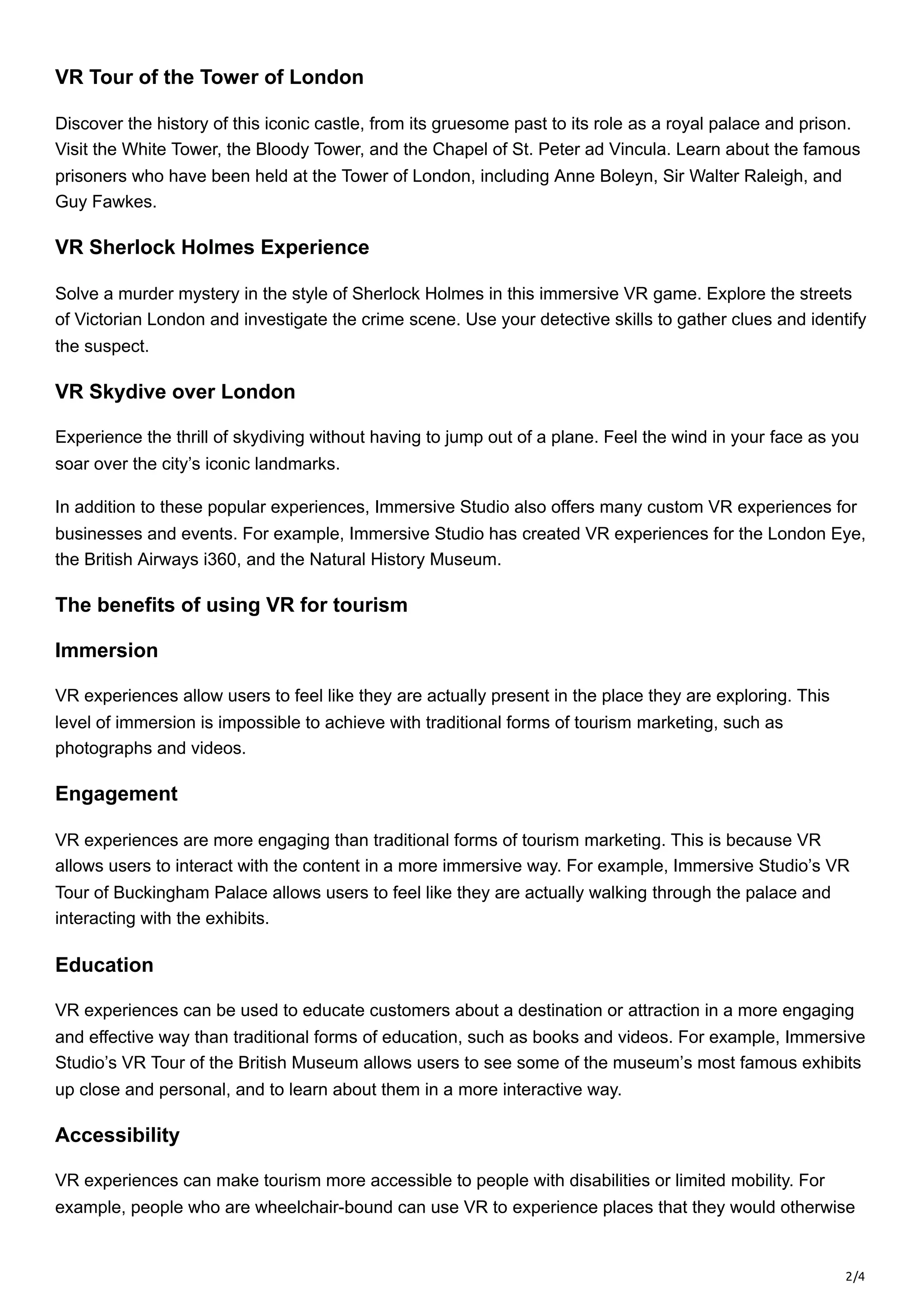 VR Experiences in London Exploring the Future of Tourism with Immersive ...