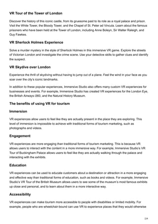 VR Experiences in London Exploring the Future of Tourism with Immersive ...