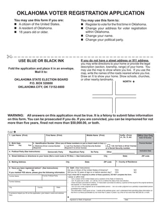 Oklahoma Voter Registration Form | PDF