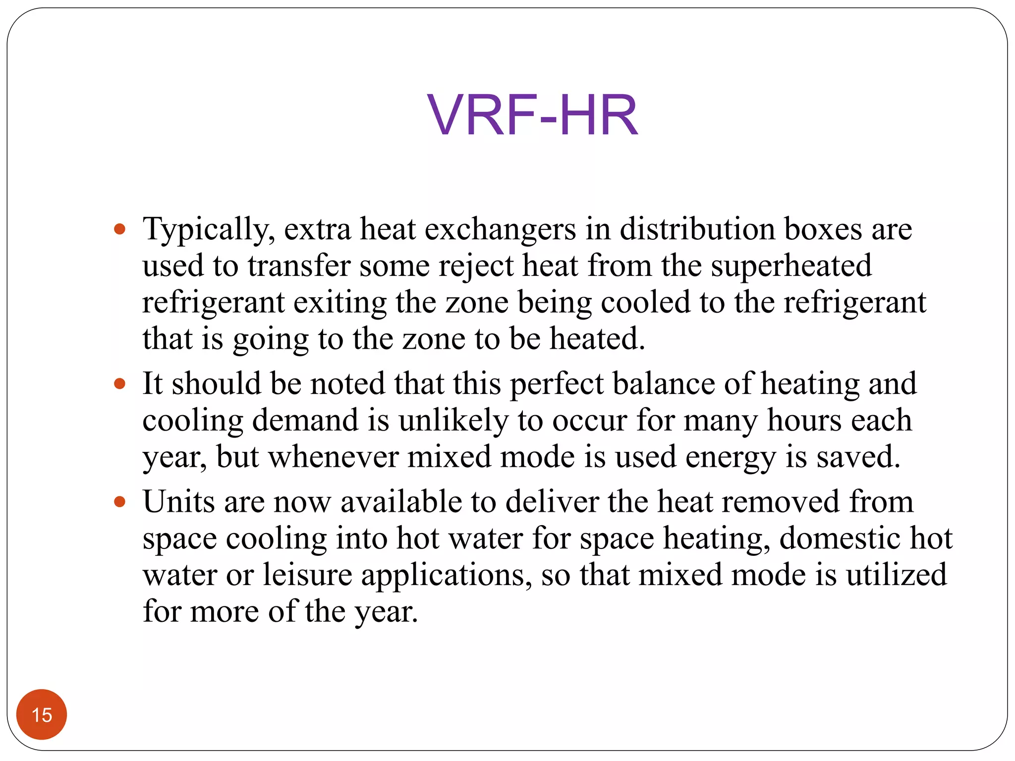 VARIABLE REFRIGERANT FLOW(VRF) ppt | PPTX