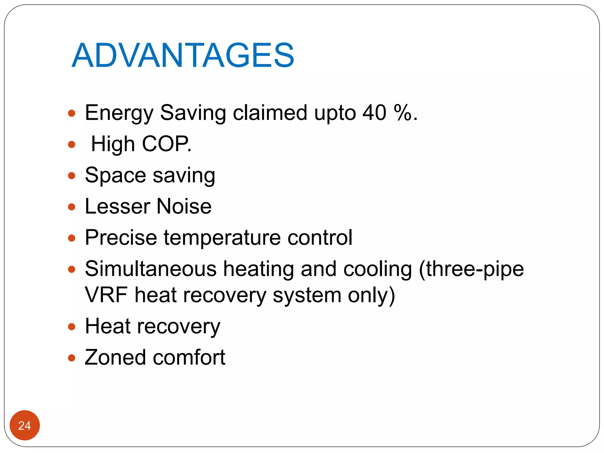 VARIABLE REFRIGERANT FLOW(VRF) ppt | PPTX