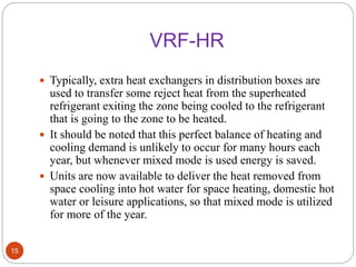 VARIABLE REFRIGERANT FLOW(VRF) ppt | PPTX