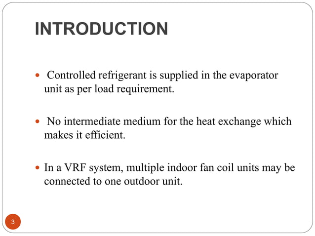 VARIABLE REFRIGERANT FLOW(VRF) ppt | PPTX | Home Appliances | Home & Garden