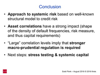 Yvonne Kreis. Systemic Risk in a Structural Model of Bank Default ...