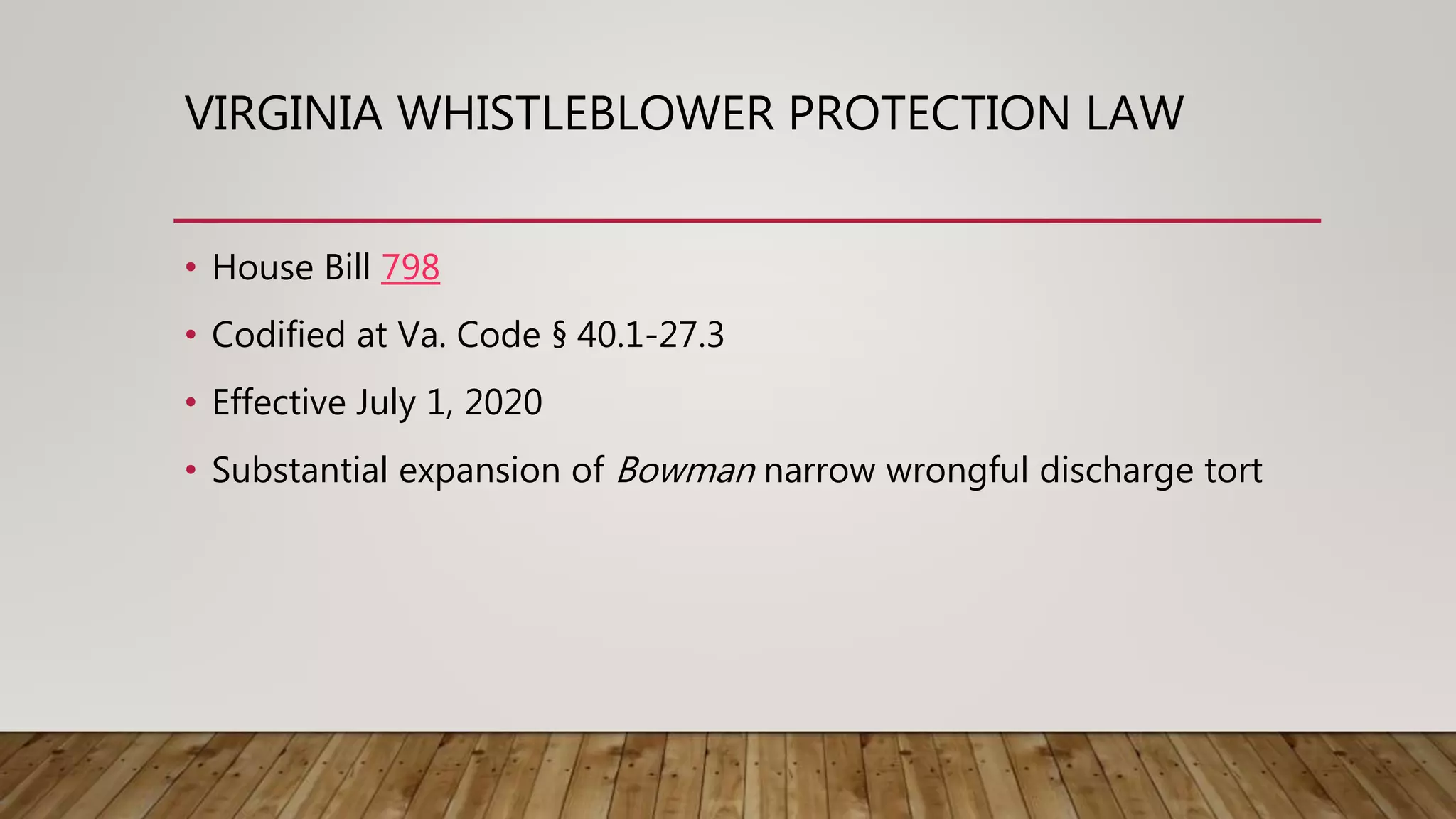 Vriginia whistleblower law | PPT | Free Download