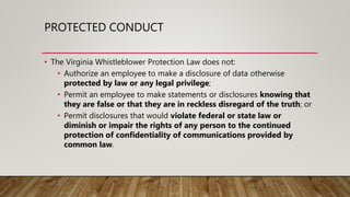 Vriginia whistleblower law | PPT | Free Download