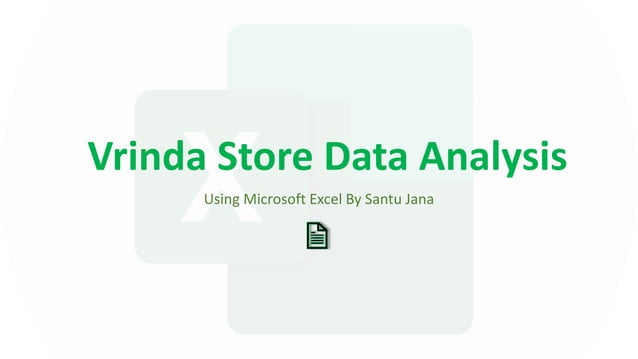 Vrinda store data analysis project using Excel | PPTX | Business | Business and Finance