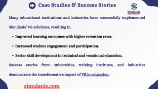 VR in Education | Virtual Reality in Education | Simulanis | PDF