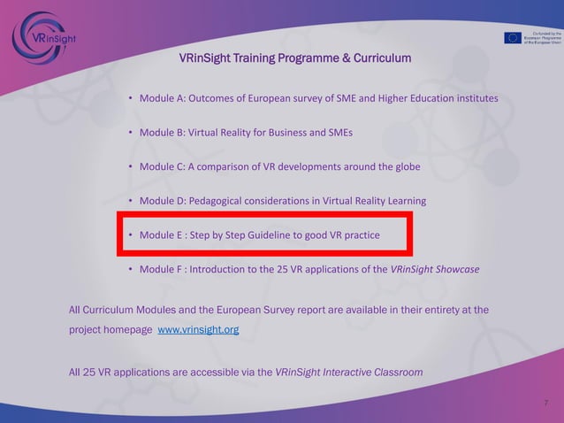 VRinSight IO3 Training Programme_Module E_Step by Step guide.pdf
