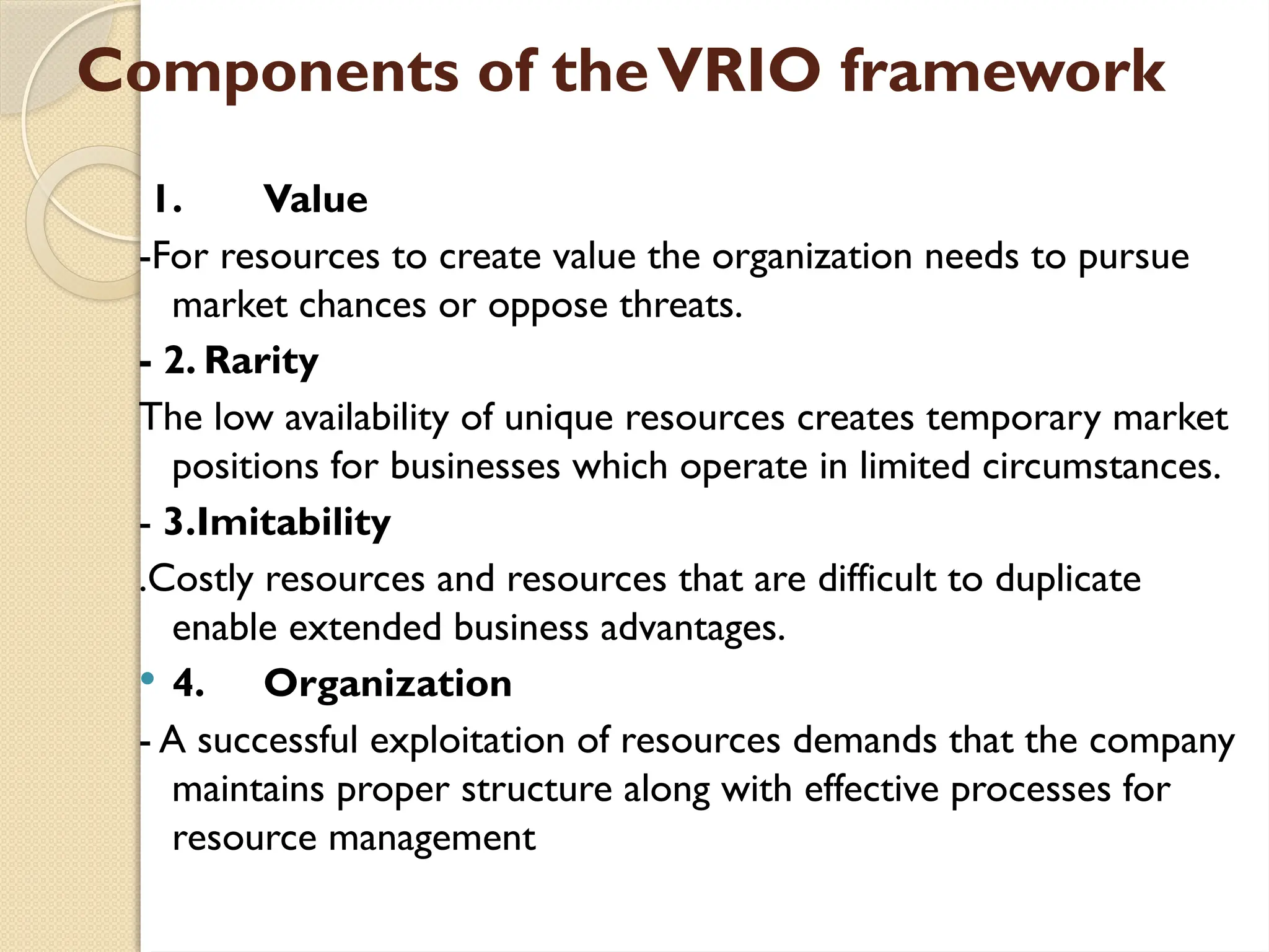 Analyzing value based using VRIO framework.pptx