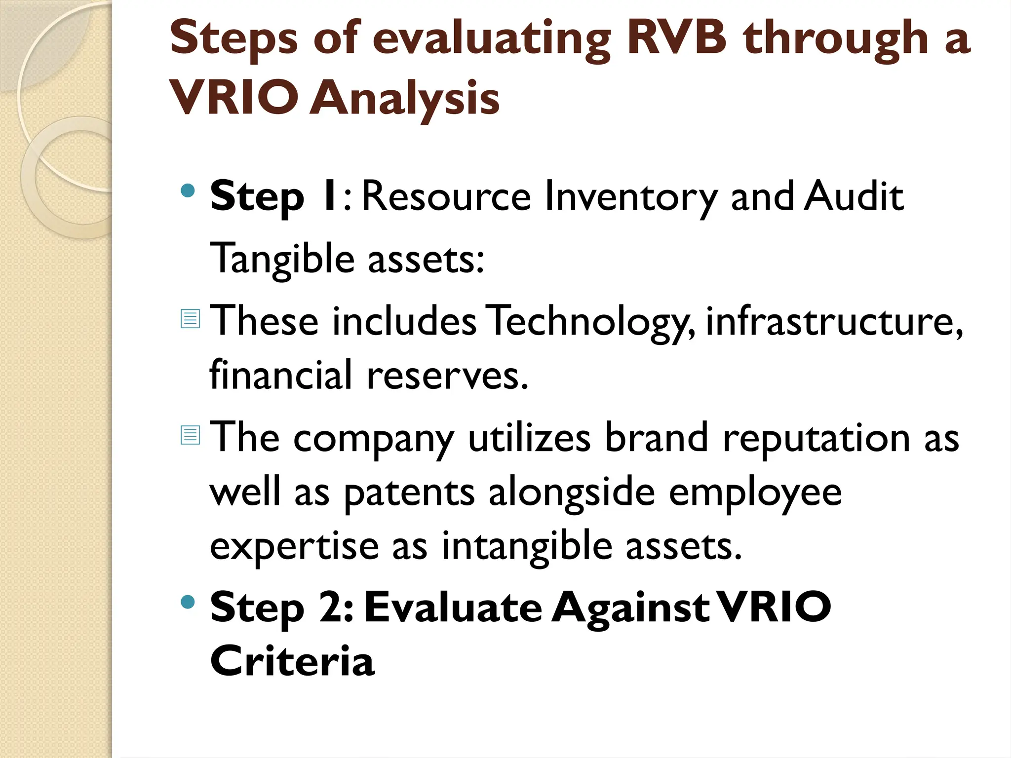 Analyzing value based using VRIO framework.pptx